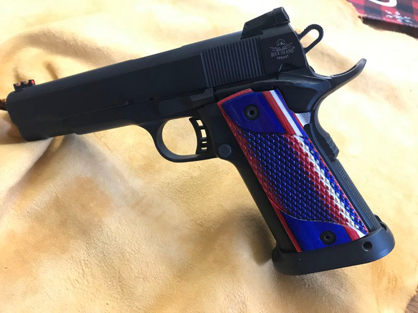 RIA - 1911 Double Stack FS HC Grips - w/MagWell, w/Signature Checkerin ...