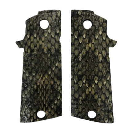 RIA - 1911 Double Stack FS HC Grips - w/MagWell - Genuine Rattle Snake ...